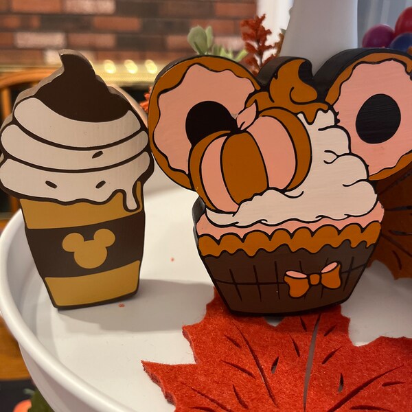 Disney Inspired Pumpkin Spice Tiered Tray Decor, Disney Fall Decor ...