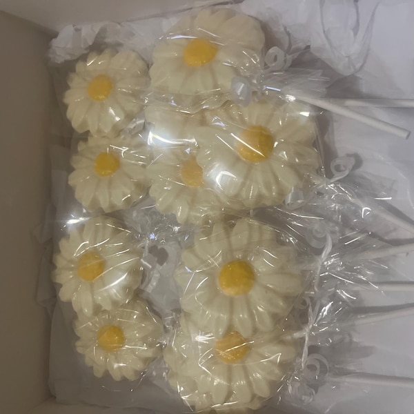 Daisy Chocolate Lollipops - Etsy