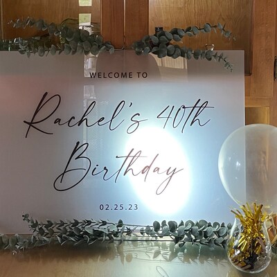 Acrylic Birthday Sign, Hanging Modern Birthday Sign, Modern Birthday ...