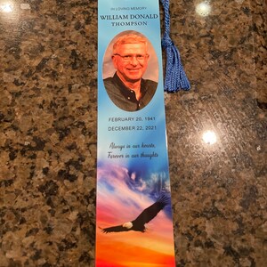 Personalized Memorial Bookmarks, Funeral Favors, Custom Bookmark MPB4 ...