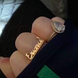 Personalized Name Ring Cursive Font Name Ring Custom Name | Etsy