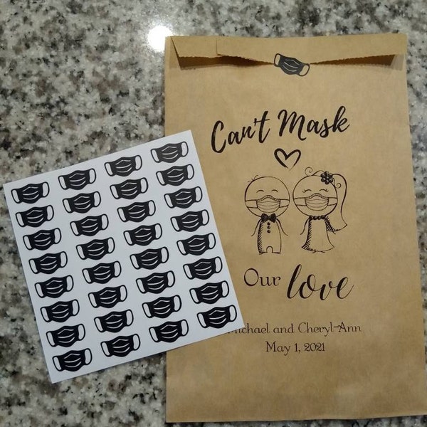 Mini Mask Stickers, Black 2020 Face Mask Sealer Set, Covid Envelope ...