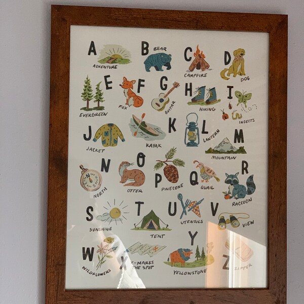 Adventure Alphabet Print, Illustrated Children's Print, Playroom Wall ...