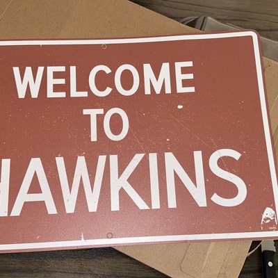 Hawkins Plastic Sign Stranger Things 00046 - Etsy