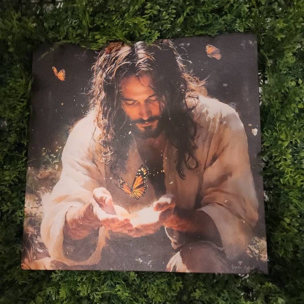 JESUS BLESSING CATS Art Jesus With Cats Canvas Print Jesus Animals ...