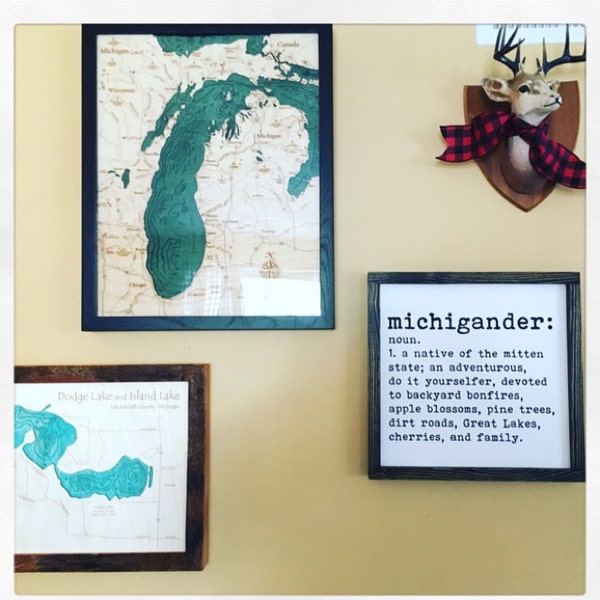 Michigan Wood Sign | Hand Painted Framed Sign | Definition of a ...