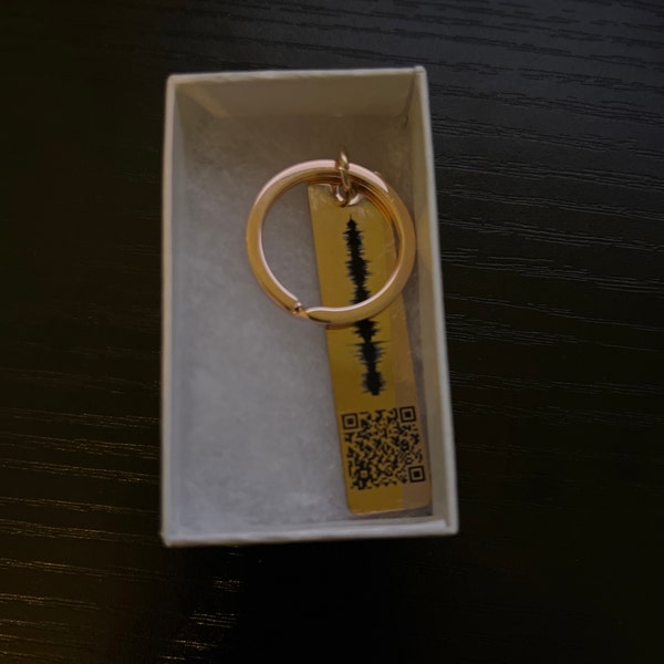 Voice Message QR Code Keychain Personalized Sound Wave Gift - Etsy