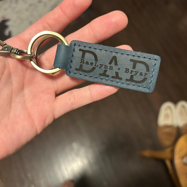 Personalized DAD KEYCHAIN, New Dad Gift, Engraved Dad Keychain, Fathers ...