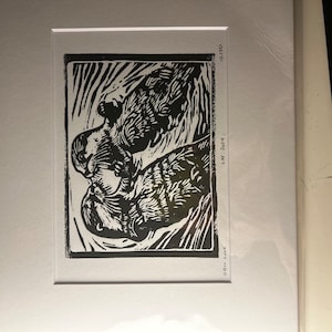 Otters Holding Hands Linocut Block Print Sea Otter - Etsy