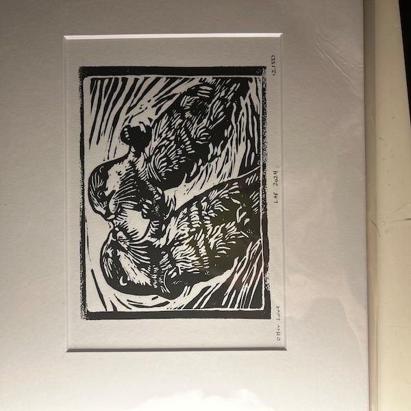 Capybara Linocut Block Print Rodent - Etsy