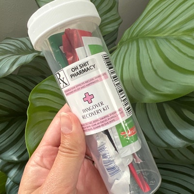 Hangover Kit Bottle Pink Pill Prescription Bridal Party Gift Oh Shit ...