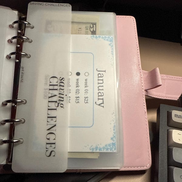 A6 Binder Cash Envelope Dividers: Matte Vellum Budget Planner - Etsy