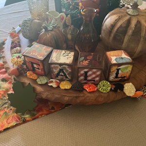 Fall Wood Blocks Decor, Harvest Decor, Farmhouse Decor, Tier Tray Decor ...