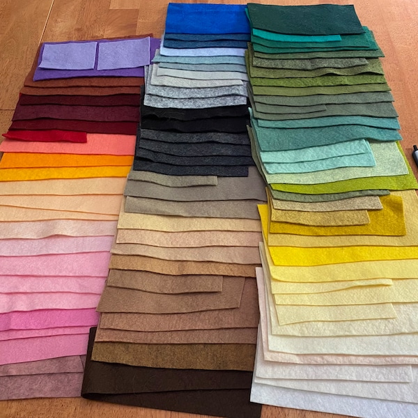1 Pound Wool Blend Felt Scrap Pieces Hand Washed - Etsy