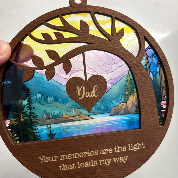 Memorial Suncatcher, Sympathy Gift, Loss of Dad, Sympathy Gift ...