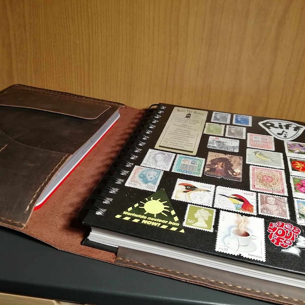 Handmade Leather Sketchbook Cover, Personalized Artists Gifts, Leather ...