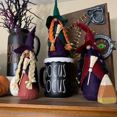 Hocus Pocus Gnomes, Sanderson Sisters Gnomes, Witch Gnomes Mary Sarah ...