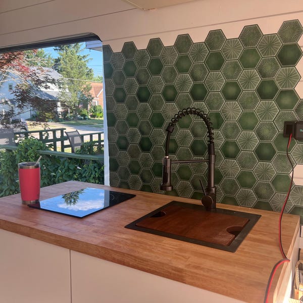 Olive Green Honeycomb Kitchen Decor Peel and Stick Backsplash Tiles ...