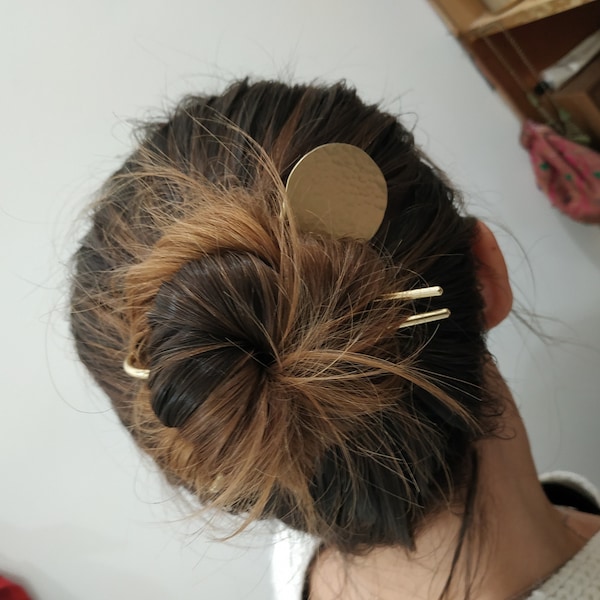 Curved German Silver Hair Pin - Etsy