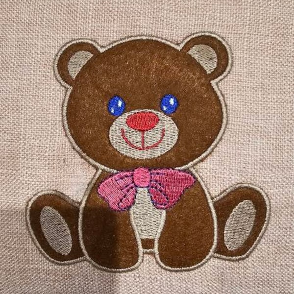 Baby Bear Applique Embroidery Design, Animal Embroidery Design, Machine ...