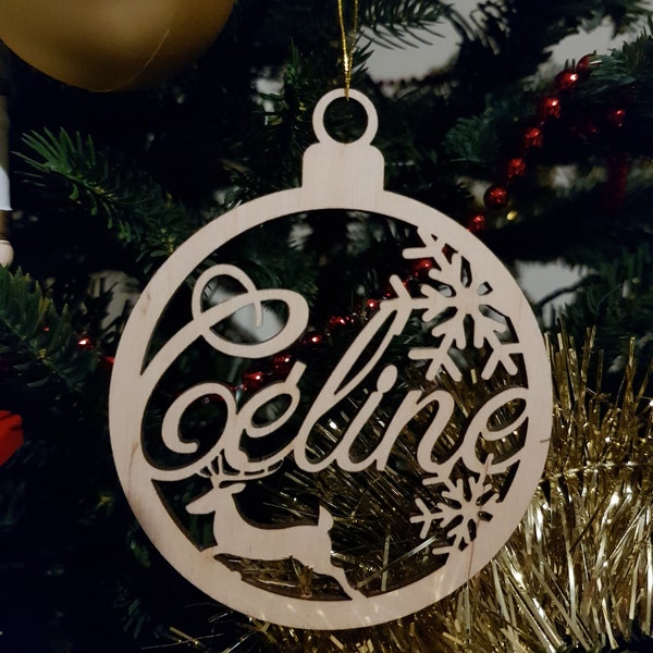 Custom Christmas Baubles Personalised, Christmas Pendant in Wood ...