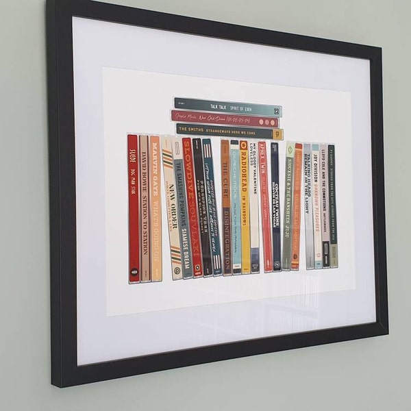 Personalised CD Stack Print, Retro Music Poster, Custom Favourite Song ...