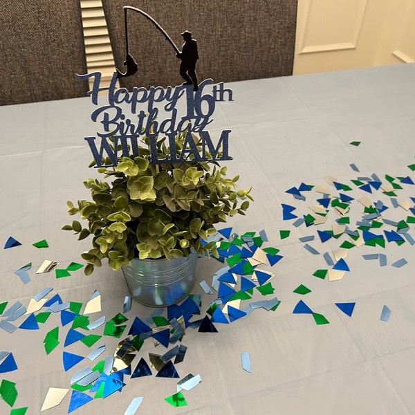 Fishing Cake Topper | Fishing Party | Fisherman | Fishing Theme ...