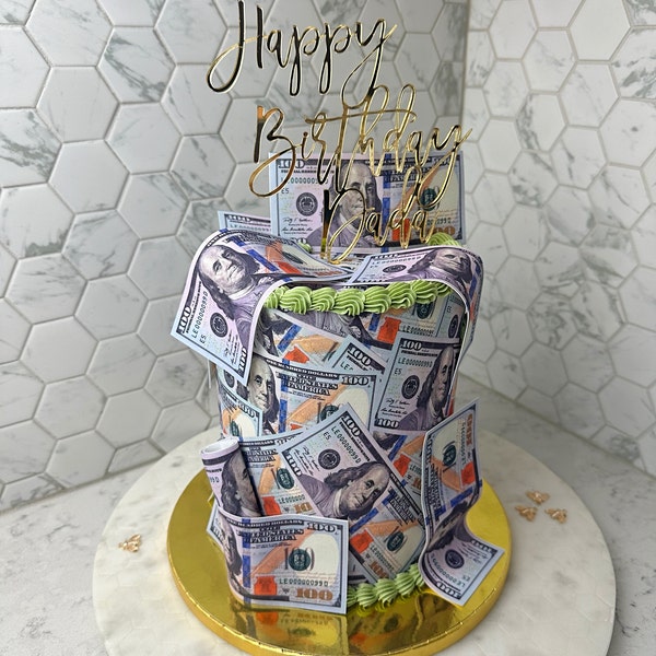 Edible Money 100 Dollar Bills for Cakes. New One Hundred Dollar. Made ...