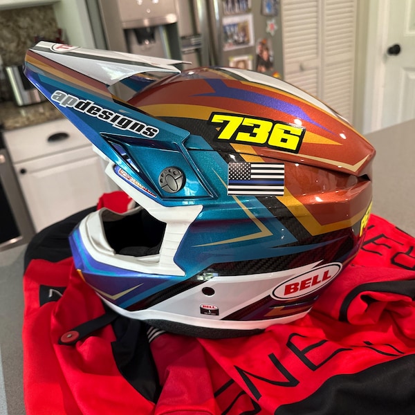 Mountain Bike Helmet Decal Kit | Custom Made | Choose Name and Number ...