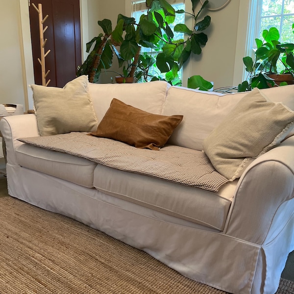 Organic Cotton Fabric, Sofa Topper for Pets Sofa Furniture Protector ...