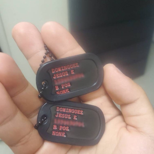 Dog Tags Genuine Military Black Special Forces Debossed Tags ...