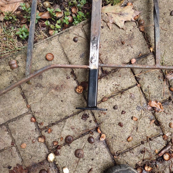 Handrail Forged Circle Round Design Rail End Straight Support Bar 22" 1 ...