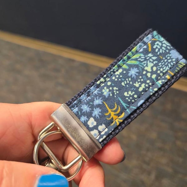 Rifle Paper Co English Garden Navy Tapestry Key Fob Rifle Paper Co Key ...