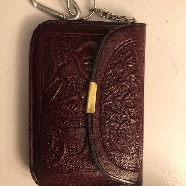Leather Key Ring Coin Purse: Vintage Style Small Wallet - Etsy
