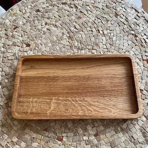 Oak Wood Tray, 9 X 18 Cm. Wooden Desk Tray for Jewelry, Keys, Watch ...