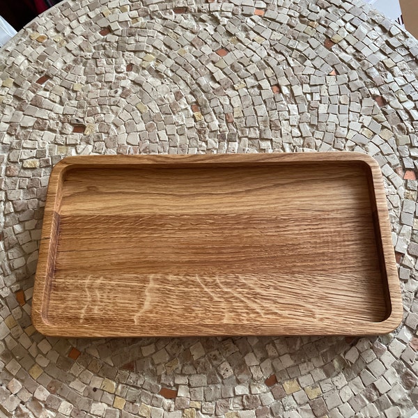 Oak Wood Tray, 9 X 18 Cm. Wooden Desk Tray for Jewelry, Keys, Watch ...