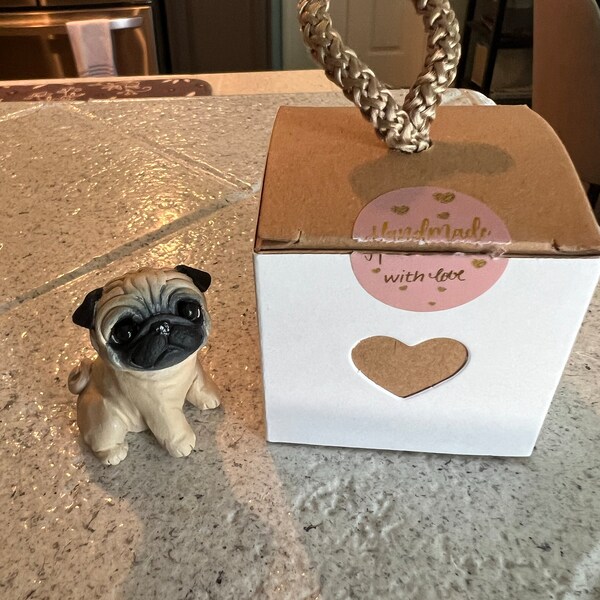 Mini Pug Resin Hand Sculpted and Cast Collectible - Etsy