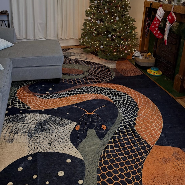 Snake Pattern Rug, Modern Home Decor Rug, Decorative Washable Rug, Non ...