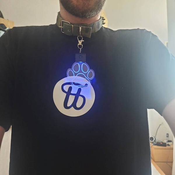 Human Pup Necklace - Light up Dog Tag - Color Changing - Stocking ...