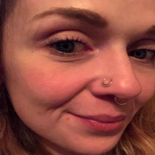 Crescent Moon Nose Stud ~ Celestial Nostril Piercing ~ Moon Nose Screw ...