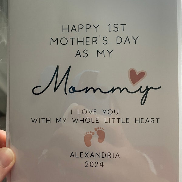 Personalized Happy 1st Mothers Day Mommy Card, Custom 1st Mothers Day ...