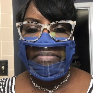 Anti-fog Clear Window Face Mask - Adult Navy Blue - Etsy