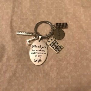 MTK, Math Teacher Keychain, Math Teacher Gift, Teacher Keychain ...