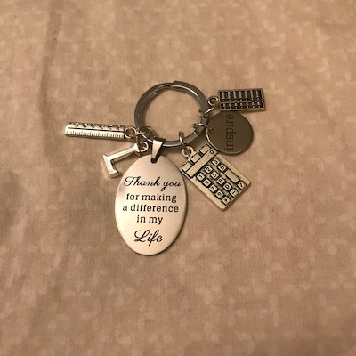 MTK, Math Teacher Keychain, Math Teacher Gift, Teacher Keychain ...