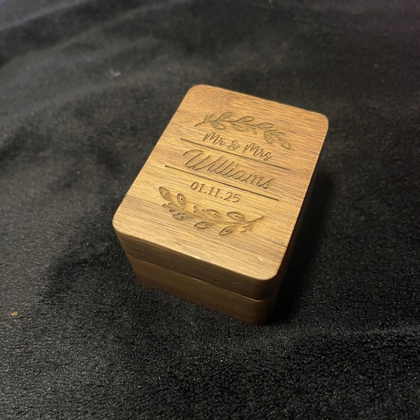 Wooden Triple Flip Ring Box, Custom Wedding Ring Box,engagement Ring ...