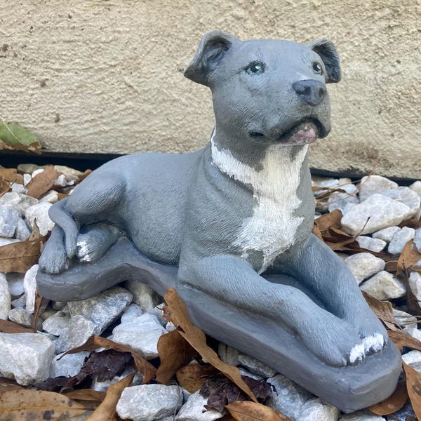 Pitbull Statue, Concrete Statues. Pit Bull Dog Statue, Garden Statues ...