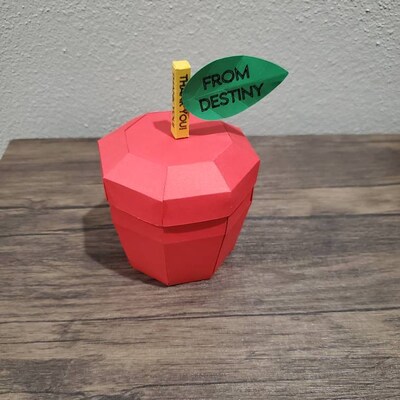SVG File: Paper 3D Apple Gift Box Treat Box Gift Card Holder 3D SVG Cut ...