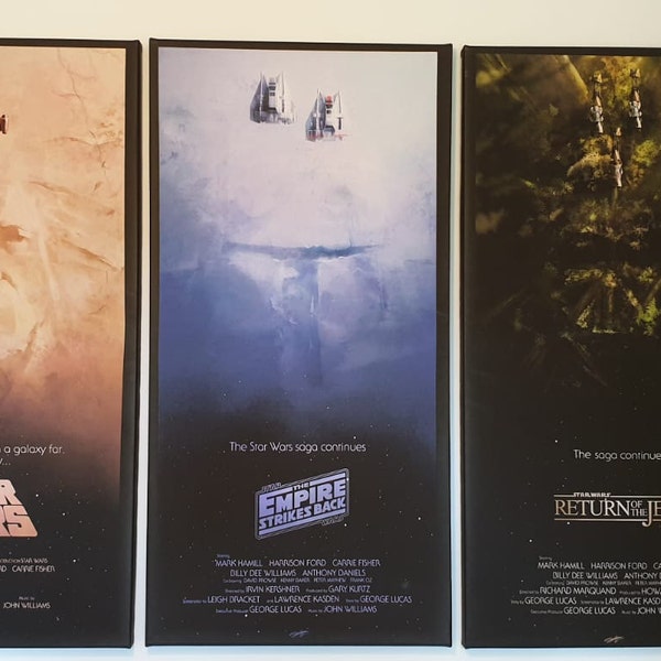 Star Wars Original Trilogy Posters Movie Greats Canvas Art Print Box ...