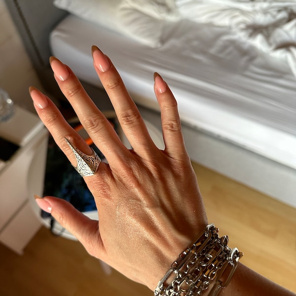 Silver Multi Chains Chunky Bracelet, Womens Multi Strand Statement ...