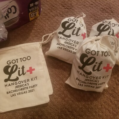 Got Too Lit Hangover Kit Bags, Party Hangover Kit, Oh Shit Kit, Favor ...